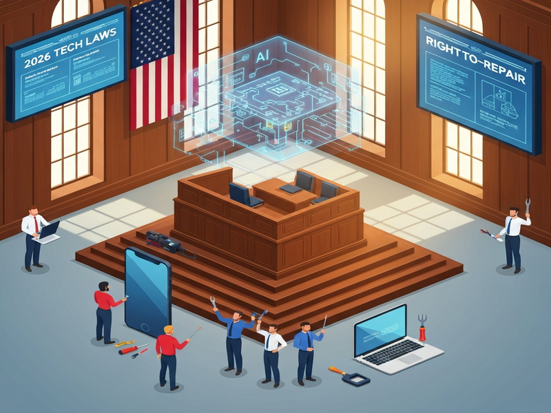 2026 US Tech Laws: AI Transparency, Right‑to‑Repair, and New Privacy ...